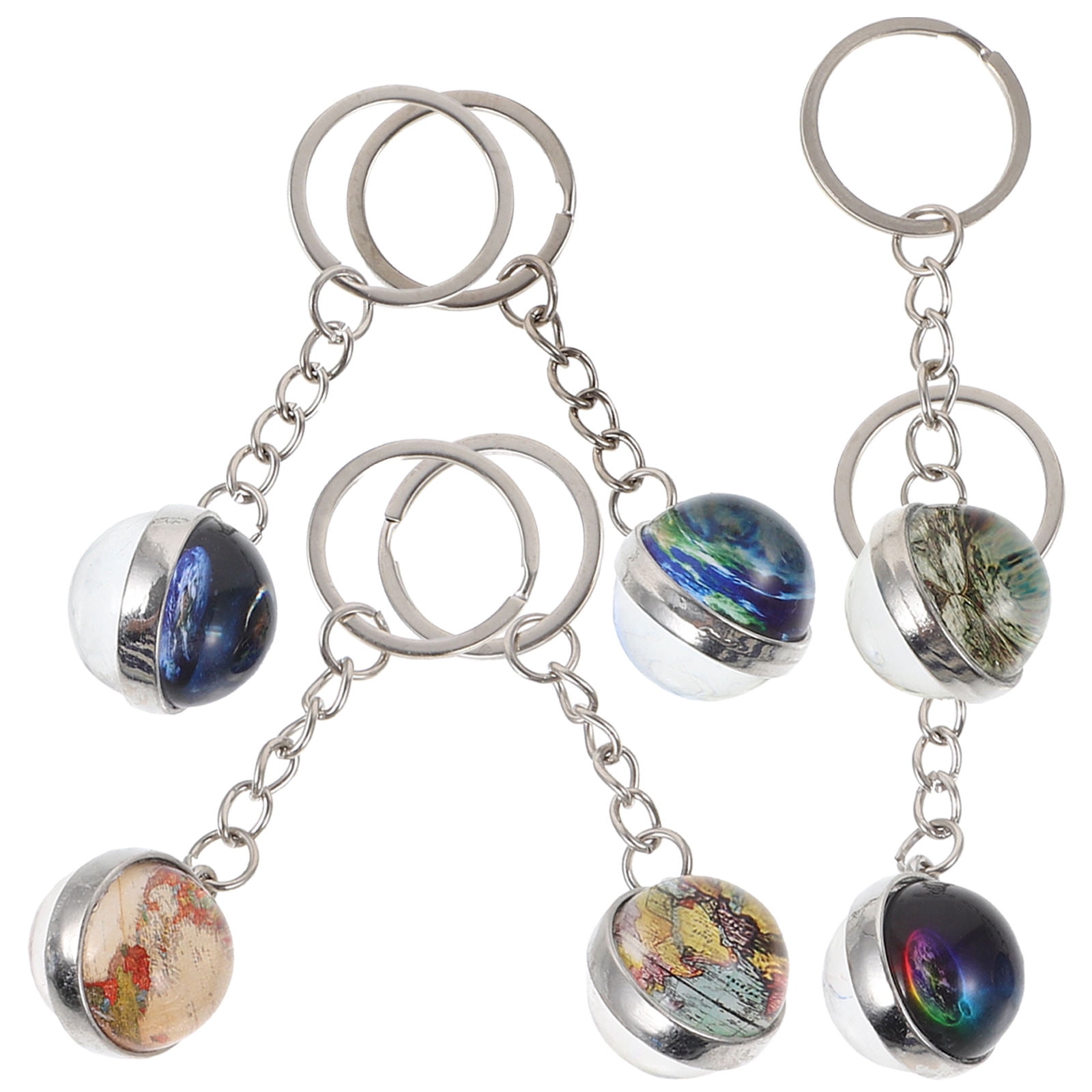 LOLIPPYY 6Pcs Metal Globe Key Chains Assorted Ring Design - Walmart.com