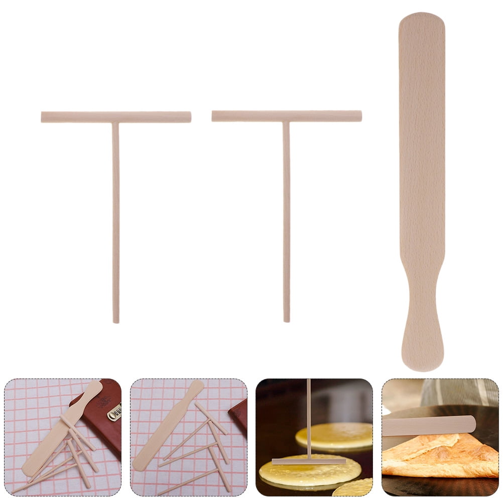 LOLIPPYY 6Pcs Pancake Tools Wooden Spreader and Spatula for Home Cooks ...