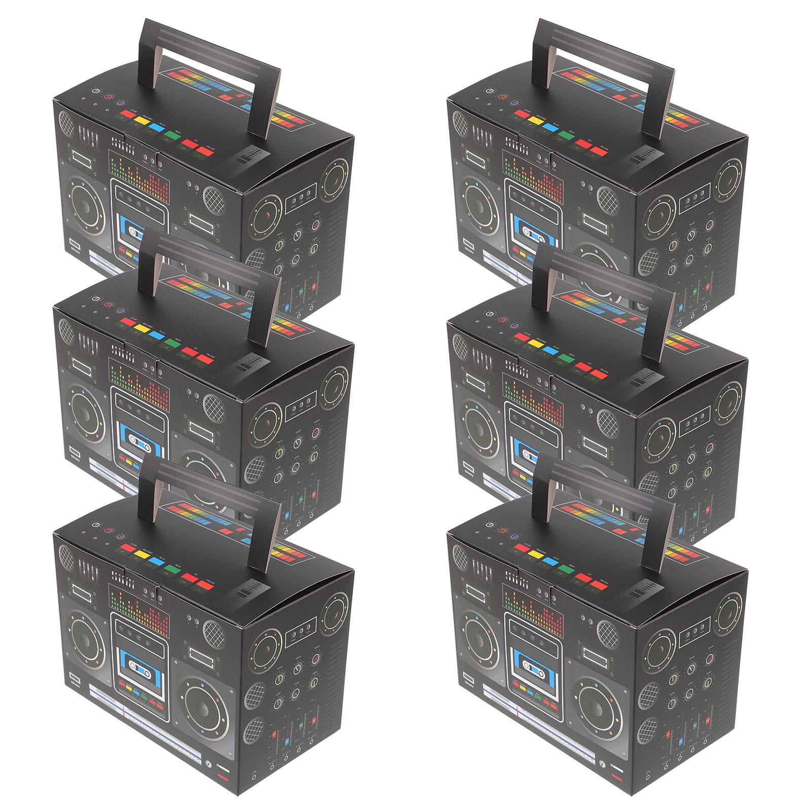 LOLIPPYY Set of 6 Black Rectangular Paper Treat Boxes for Party Favors ...