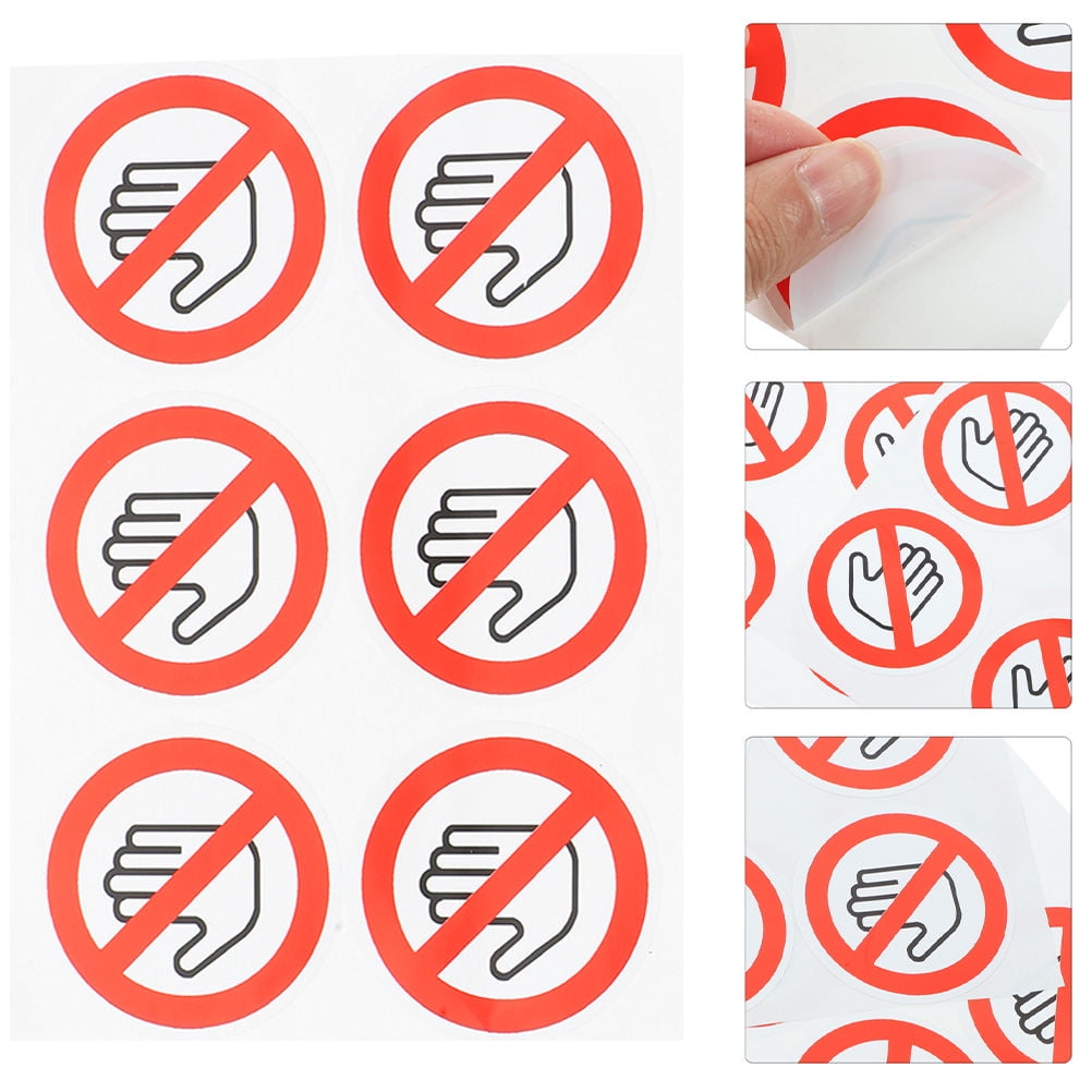 LOLIPPYY 6Pcs Red Do Not Touch Sticker Adhesive Safety Warning Label ...