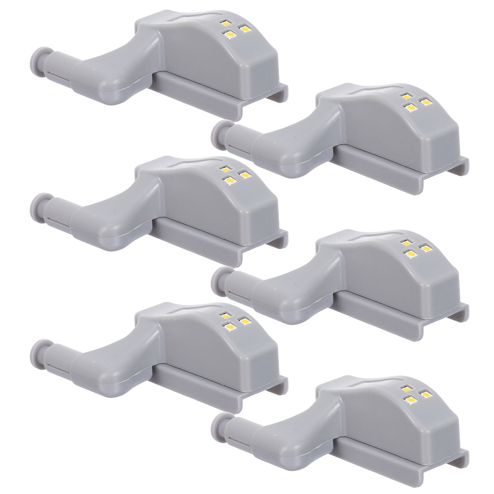 LOLIPPYY 6Pcs Smart Grey LED Cabinet Lights with Quiet Hydraulic Hinges ...