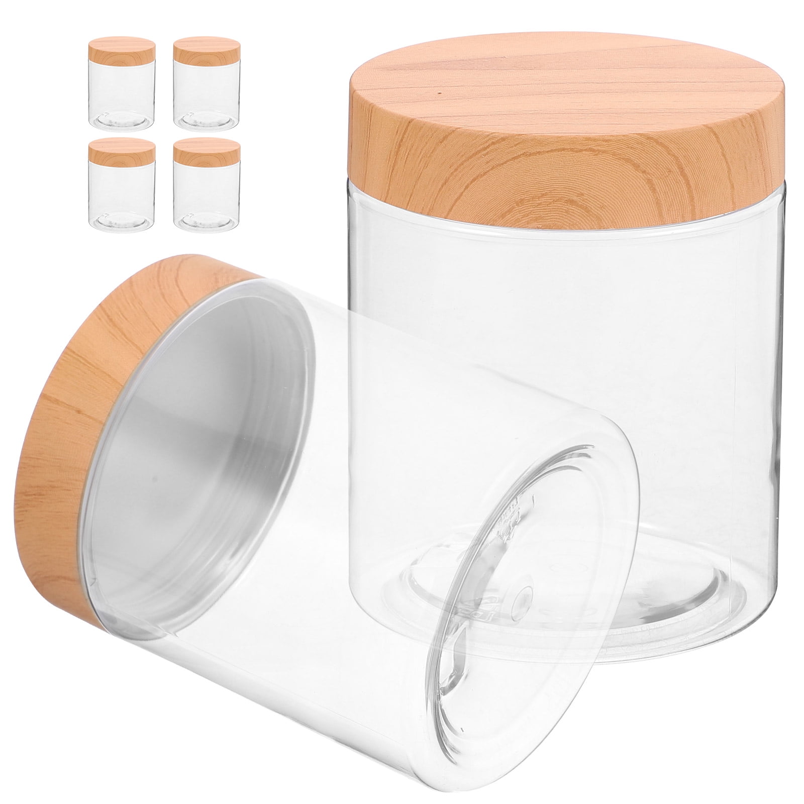 LOLIPPYY Set of 6 Airtight Storage Jars for Dry Food with Clear View ...