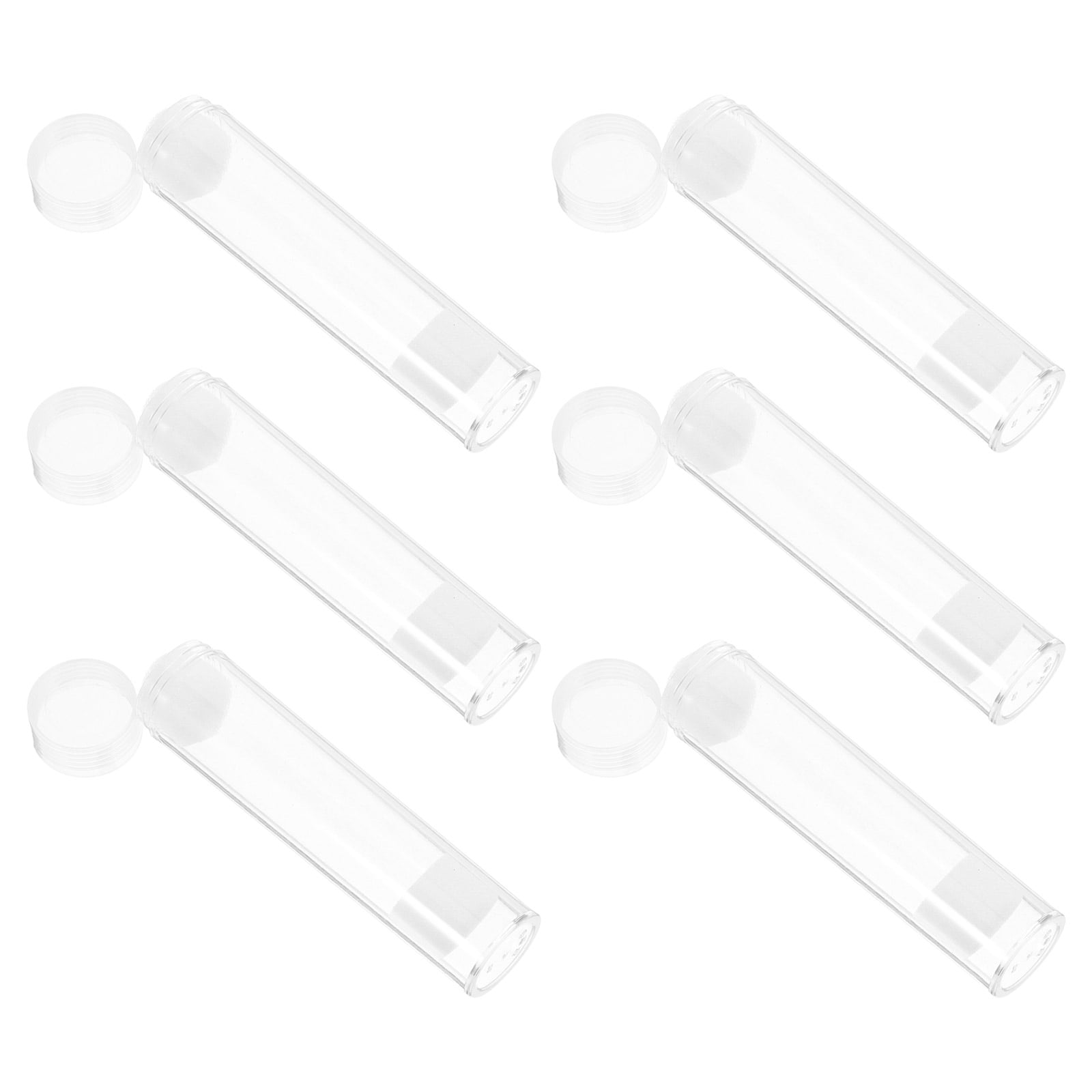 LOLIPPYY 6Pcs Transparent Plastic Coin Storage Tubes with Caps for ...