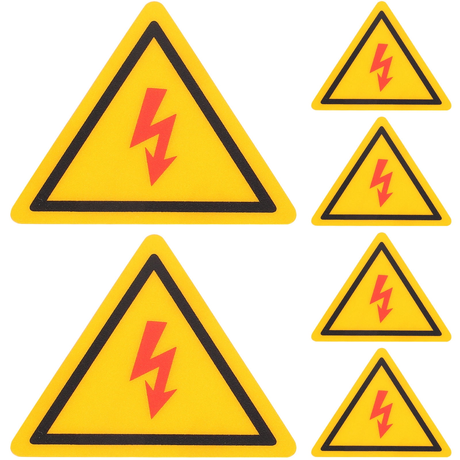 LOLIPPYY 6Pcs Yellow High Voltage Caution Stickers Durable Waterproof ...