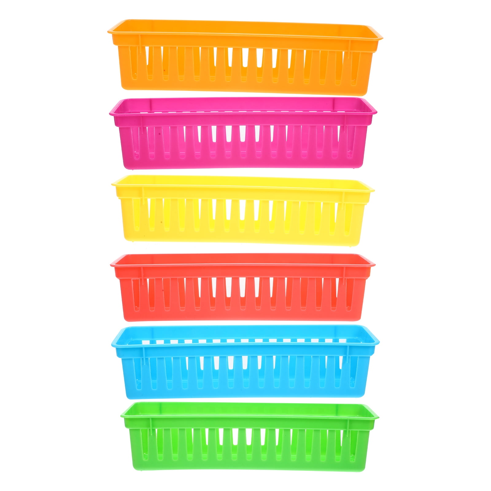 LOLIPPYY 6pcs Pencil Holder and Crayon Organizer, Small Plastic Baskets ...