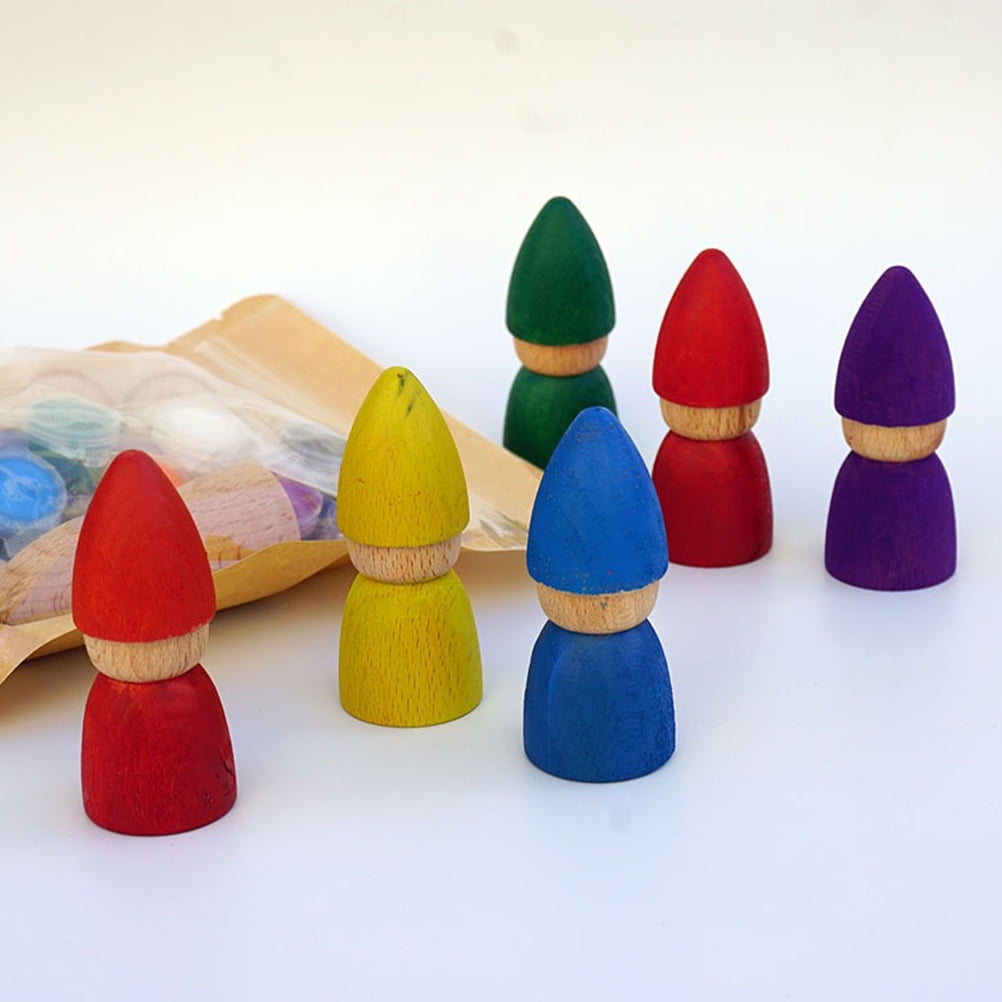 LOLIPPYY 6pcs Wooden People for Craft Supplies and DIY Graffiti Fun for ...
