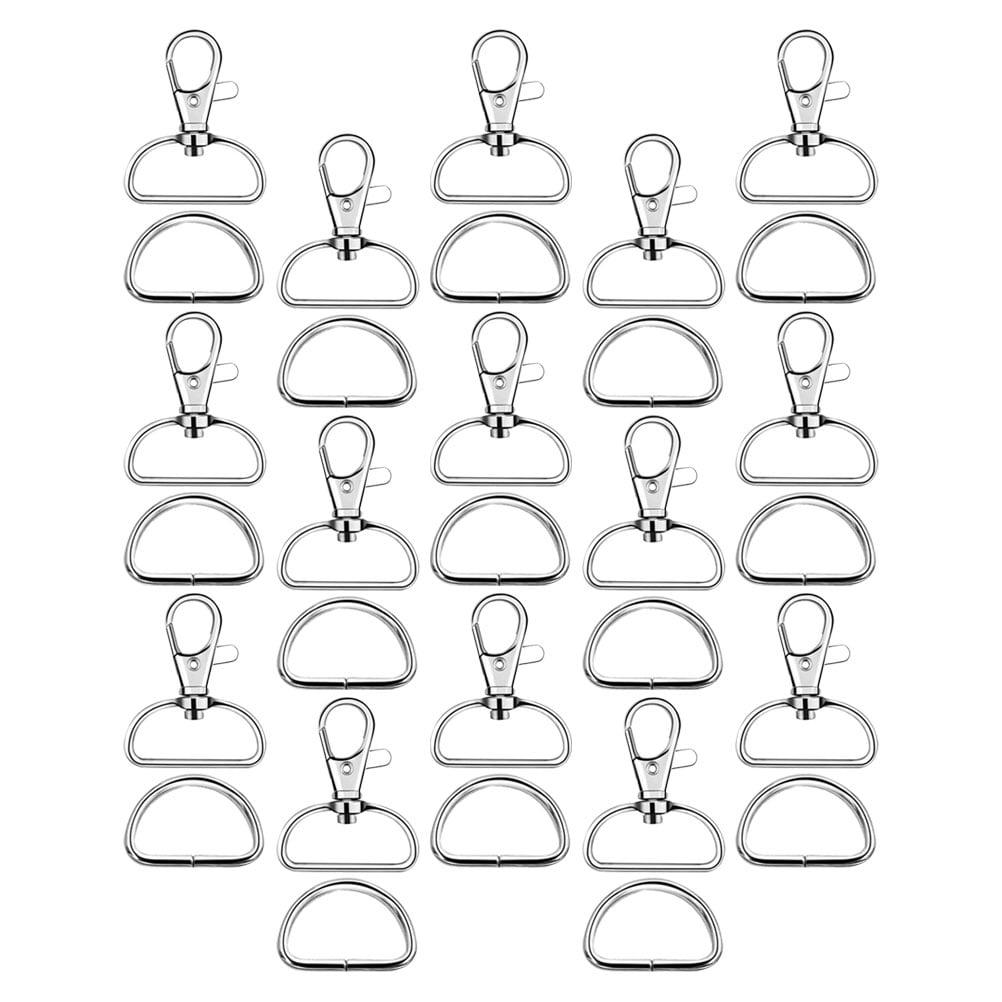 LOLIPPYY 70Pcs Buckles for Straps Silver D-shaped Adjustable for ...