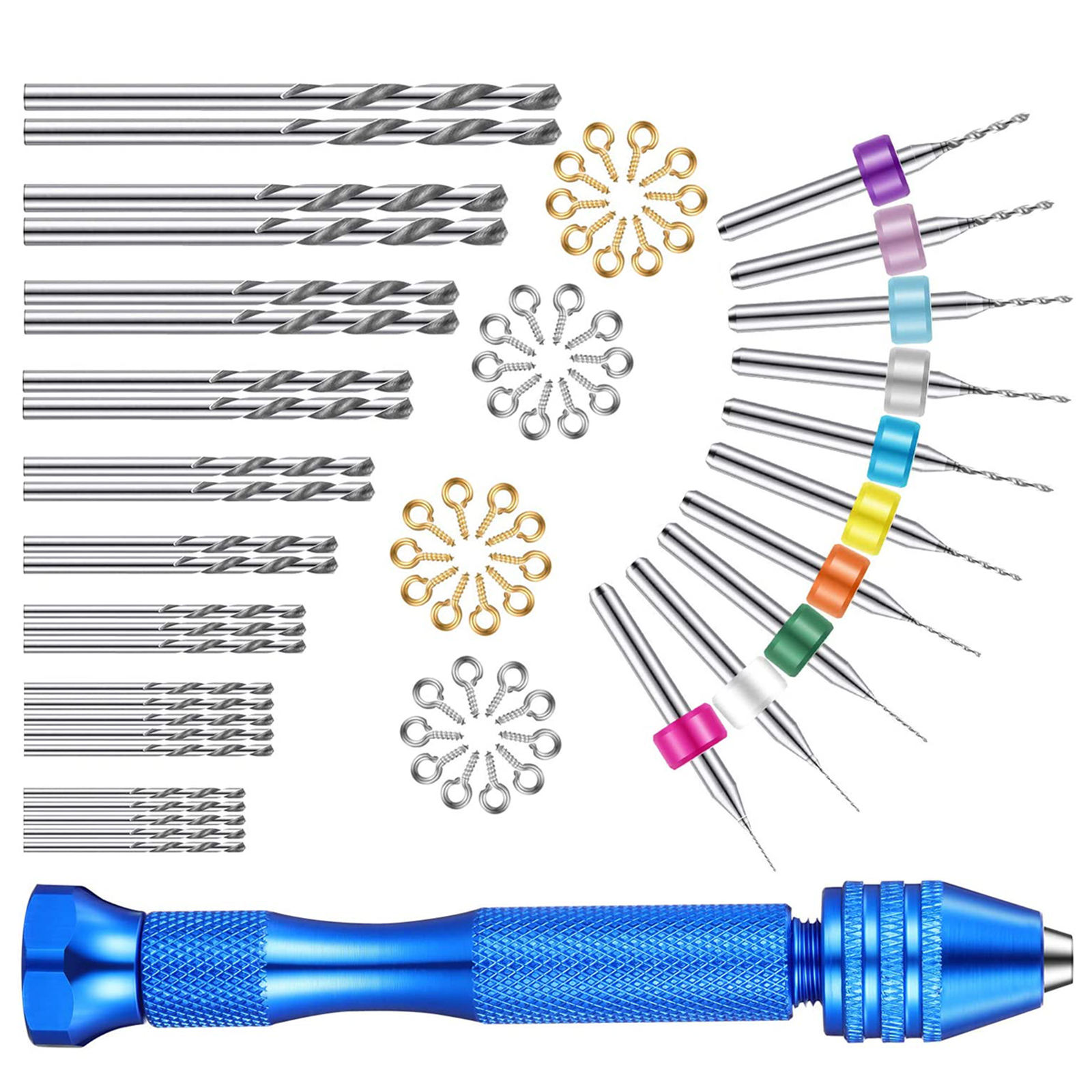 LOLIPPYY 76Pcs Manual Work Drill Set with Adjustable 3 Claws Chuck and ...
