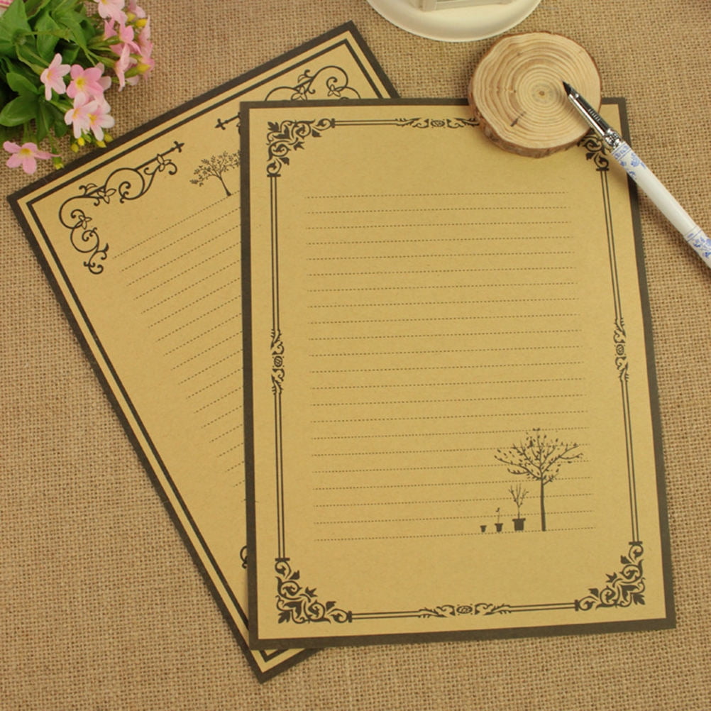 LOLIPPYY 8 Piece Vintage Letter Writing Paper Set with 2 Pattern ...
