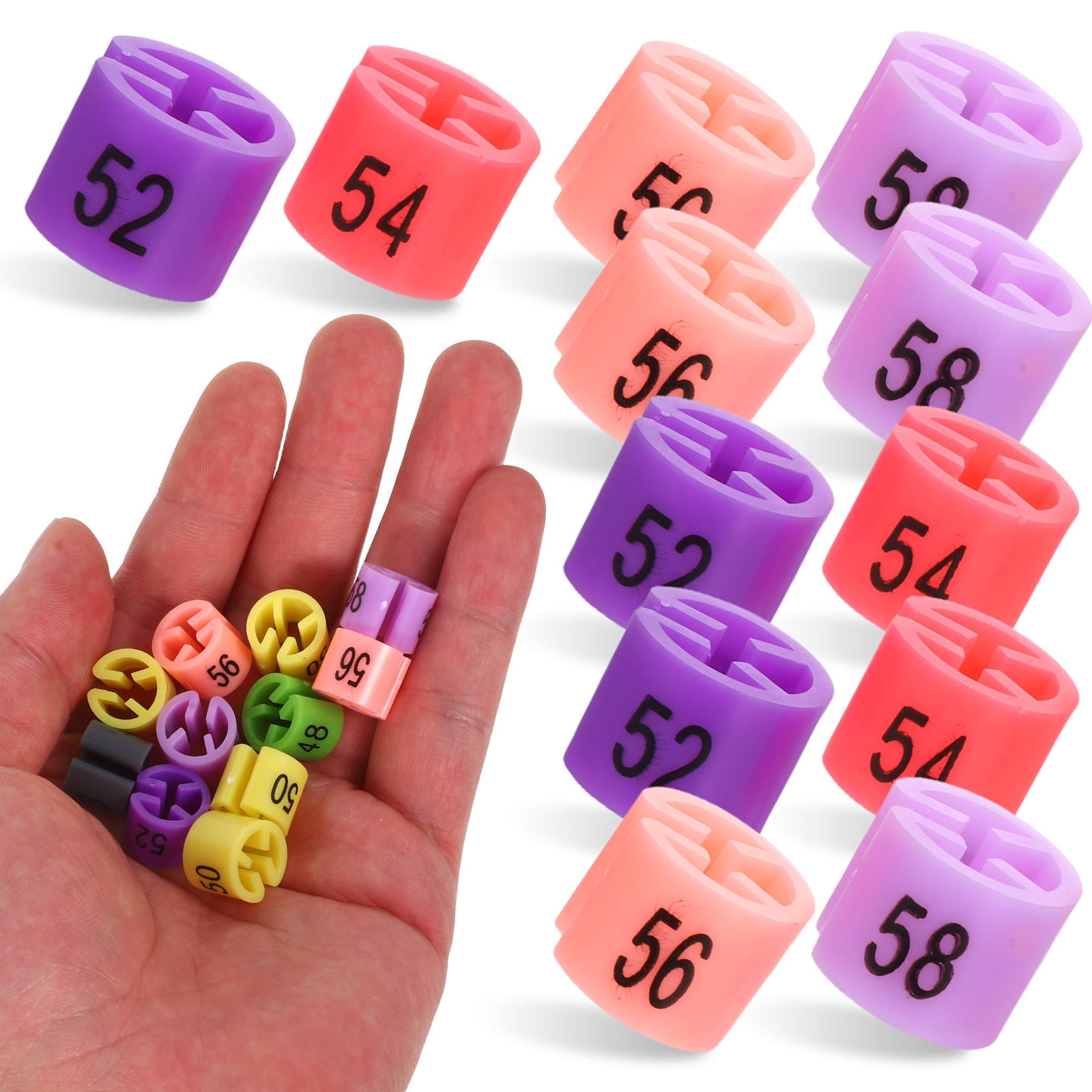 LOLIPPYY 80Pcs Plastic Hanging Tabs Size Markers Numbered Multi Color ...
