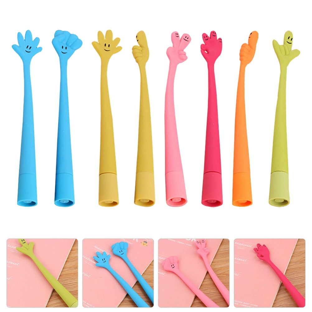 LOLIPPYY 8Pcs Cartoon Multicoloured Ballpoint Pens Flexible Plastic ...