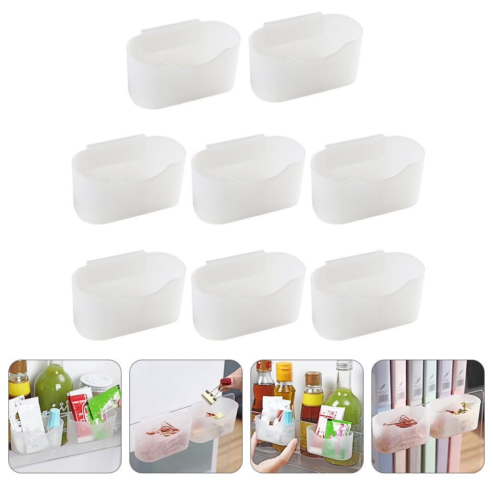 LOLIPPYY 8Pcs Fridge Hanging Box White Rectangular Storage for Living ...