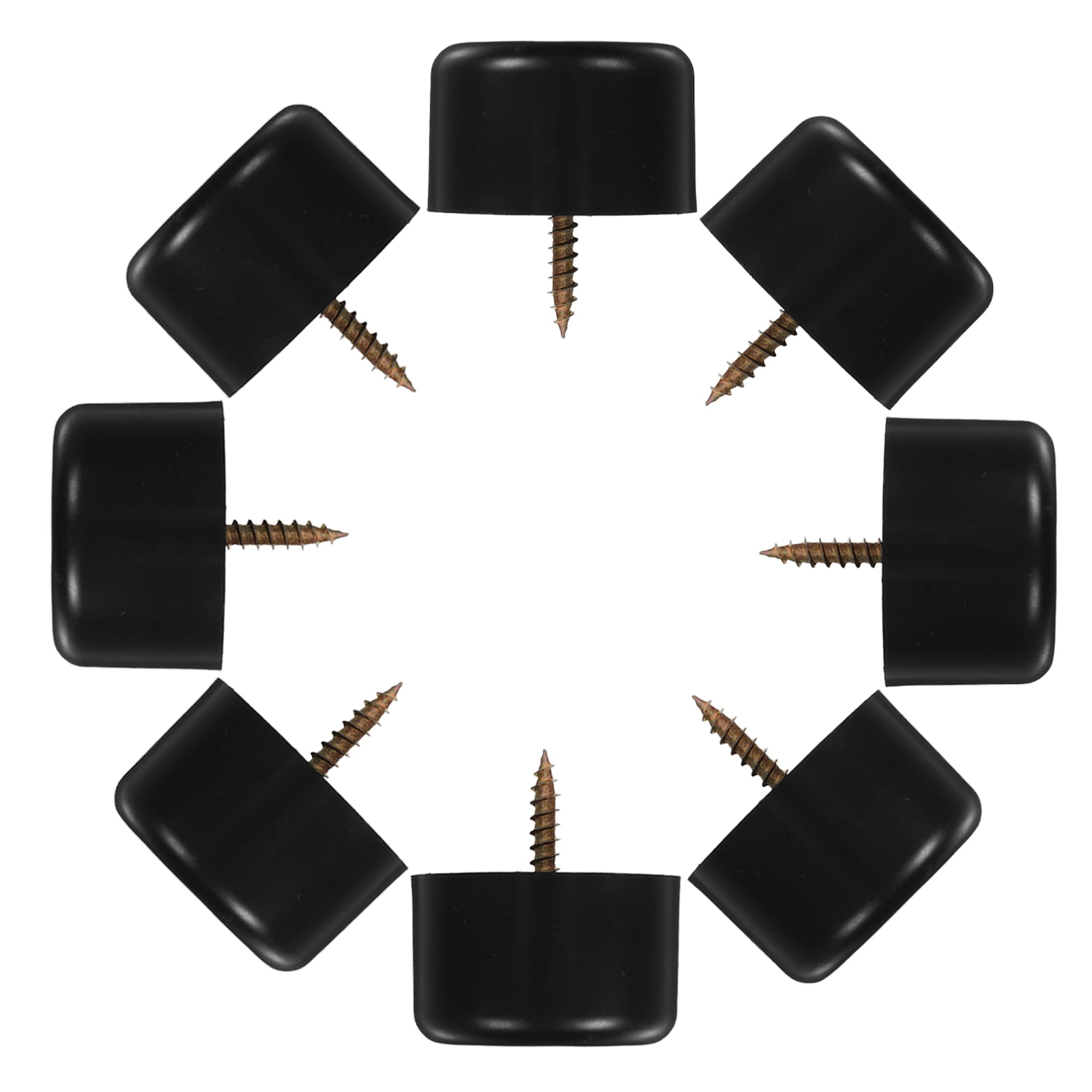 LOLIPPYY 8Pcs Round Black Plastic Sofa Legs Replacement for Cabinets ...