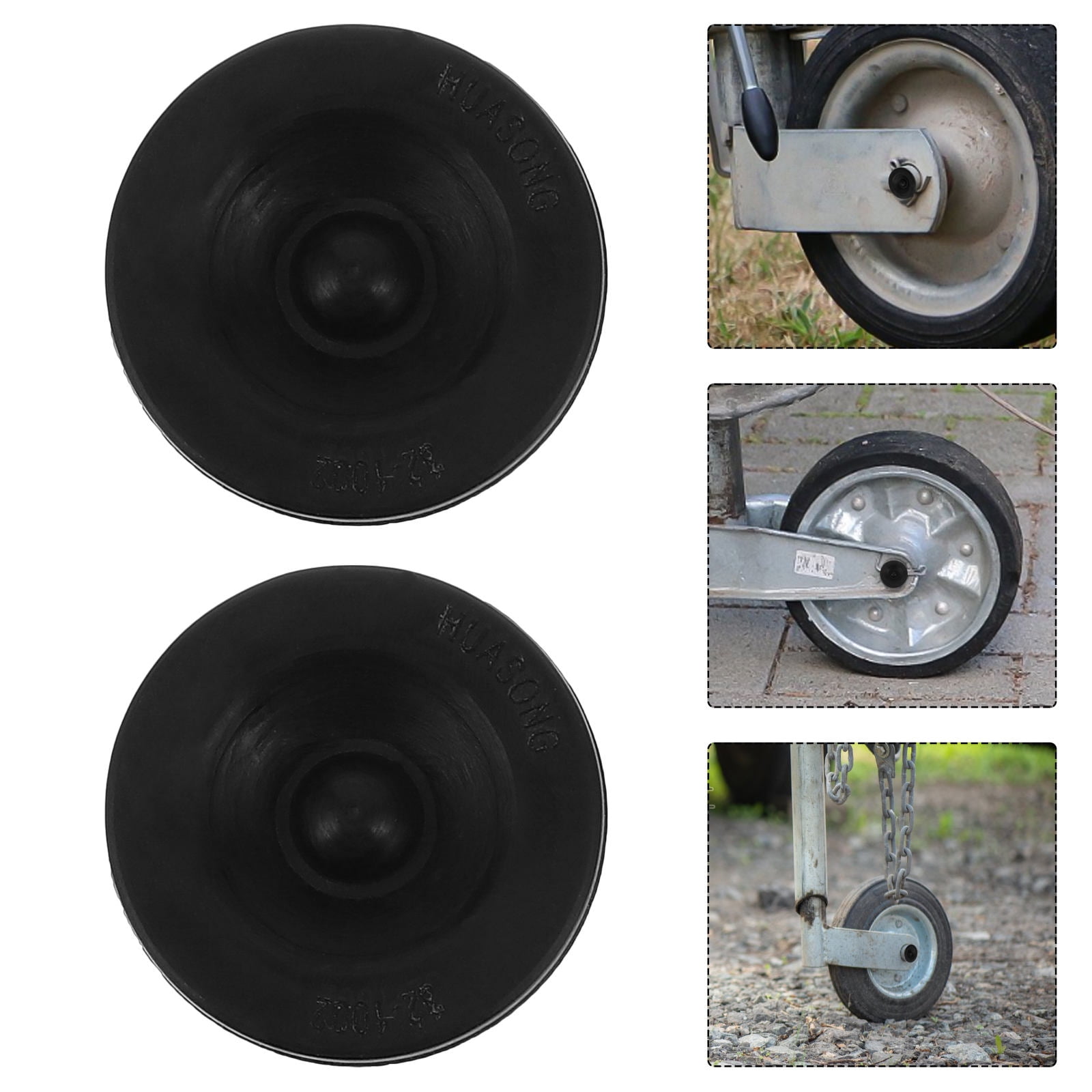 LOLIPPYY 8Pcs Trailer Wheel Hub Dust Caps Rubber Grease Plugs Black ...