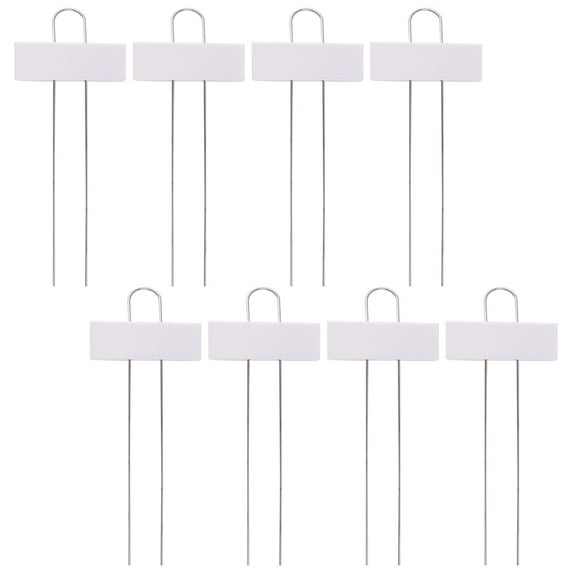LOLIPPYY 8Pcs White Metal Plant Label Stakes Easy Insert Garden Markers ...