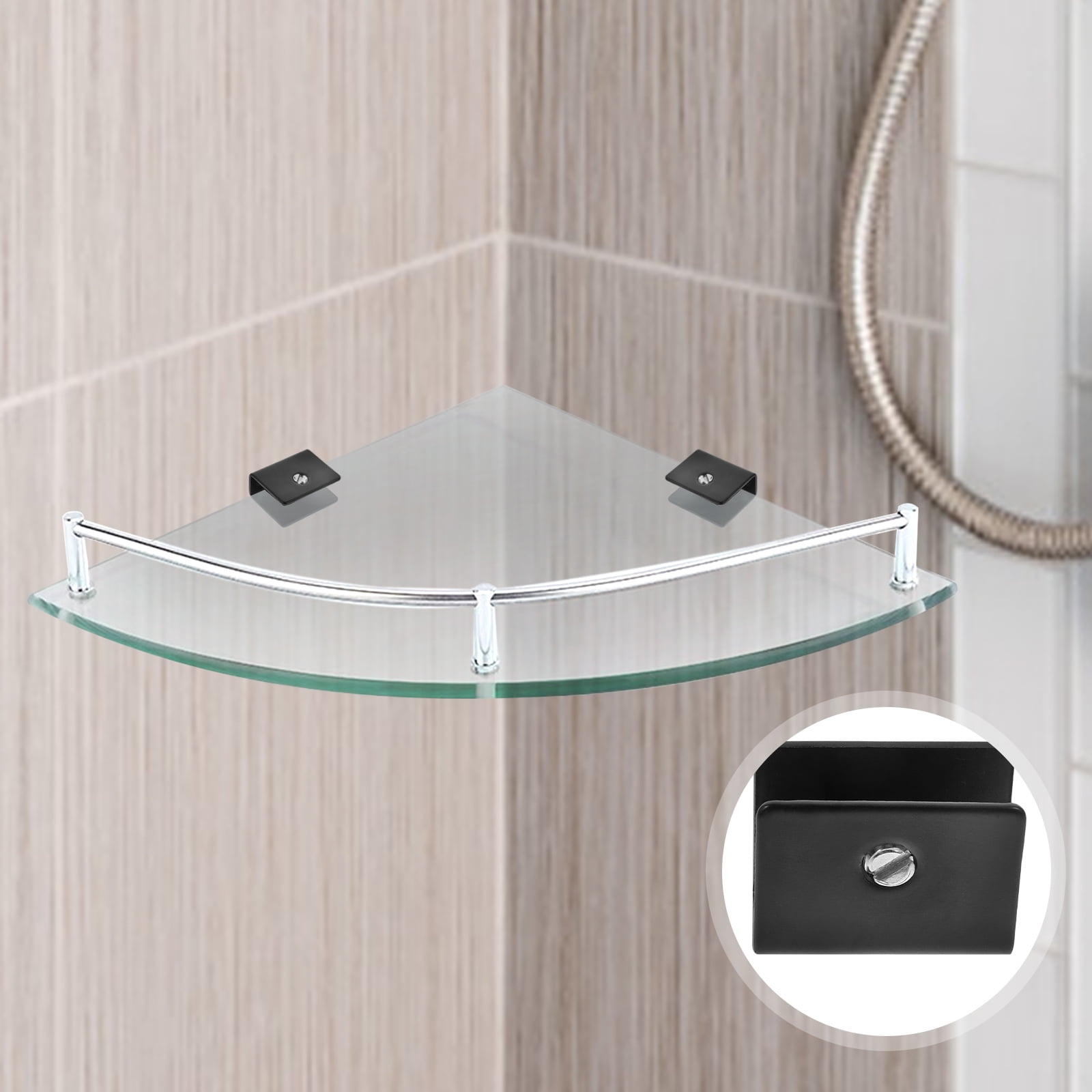 LOLIPPYY 8pcs Metal Mirror Clips Black Stainless Steel Simple and ...