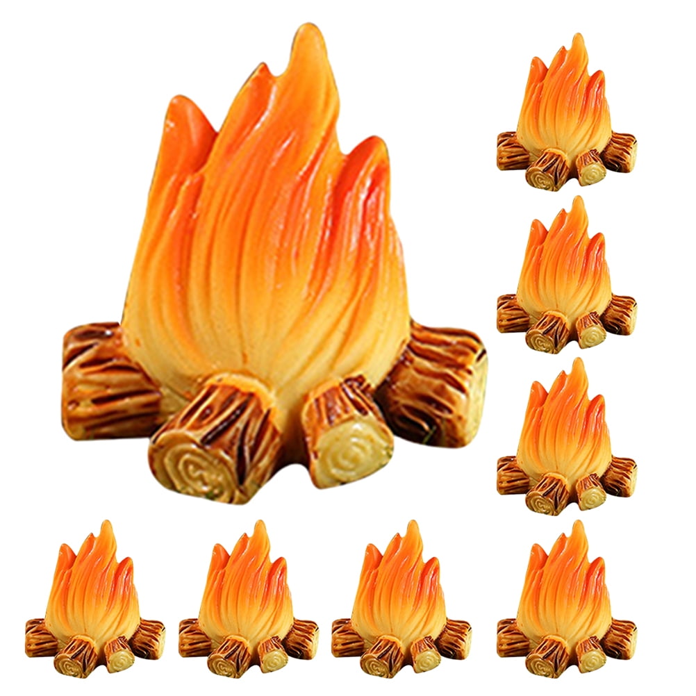 LOLIPPYY 8pcs Miniature Campfire Model Landscaping Props Miniature ...
