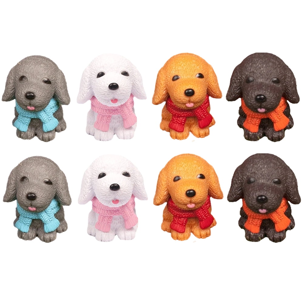 LOLIPPYY 8pcs Miniature Dog Figurines Realistic Puppy Figurines Dog ...