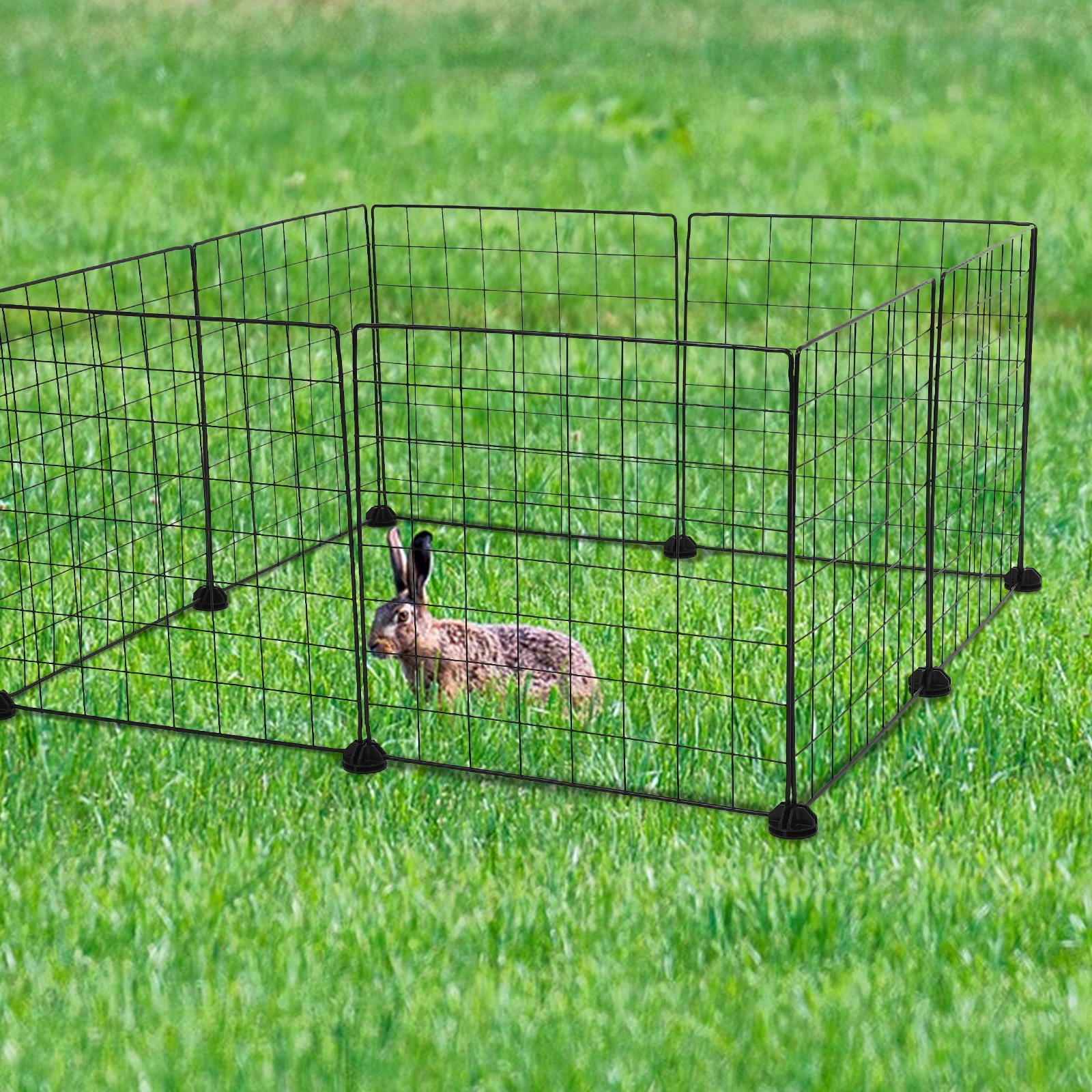 LOLIPPYY 8pcs Panels Rabbit Fence Enclosure For Puppies Kittens Pet ...