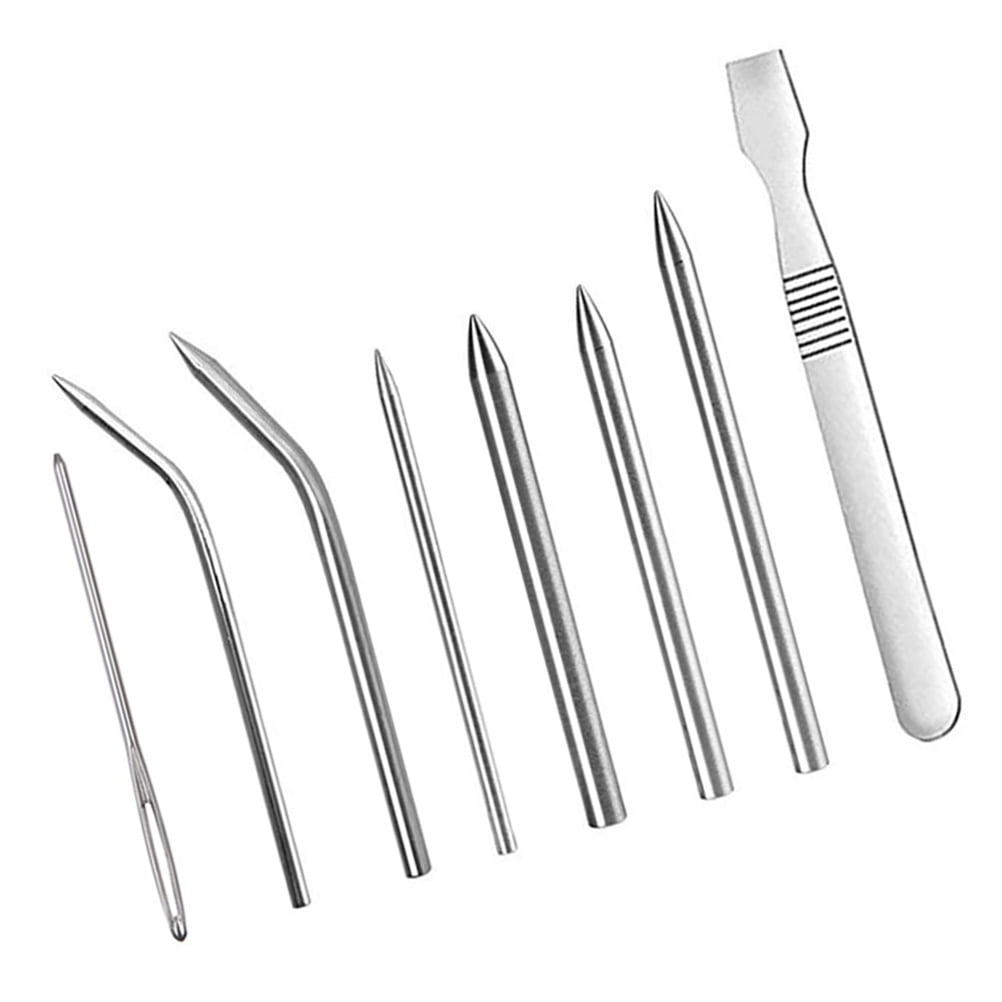 LOLIPPYY 9 in 1 Paracord Braiding Needle Set Silver Metal for Weaving ...
