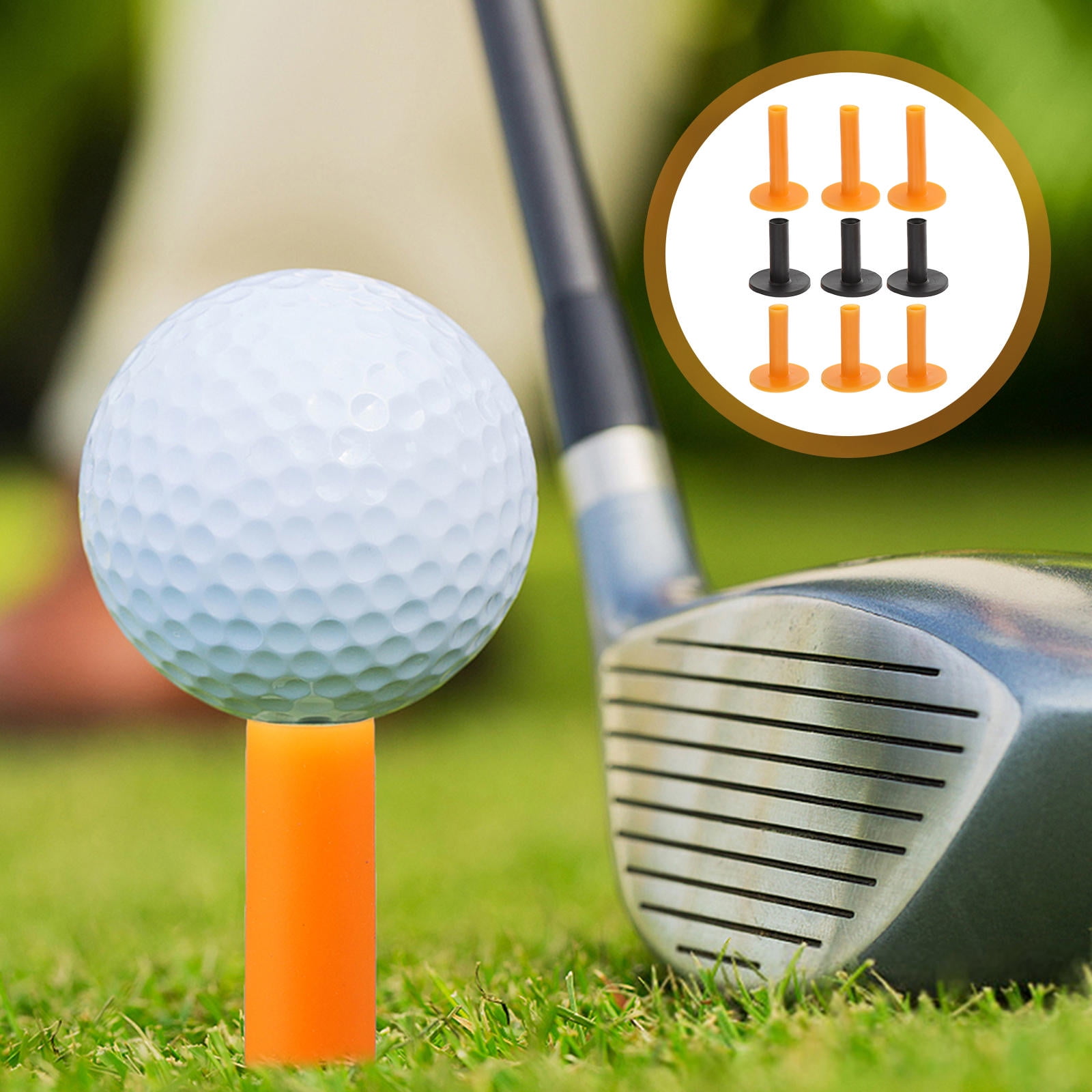 LOLIPPYY 9Pcs Portable Golfs Tees Assorted Color Rubber Material for ...