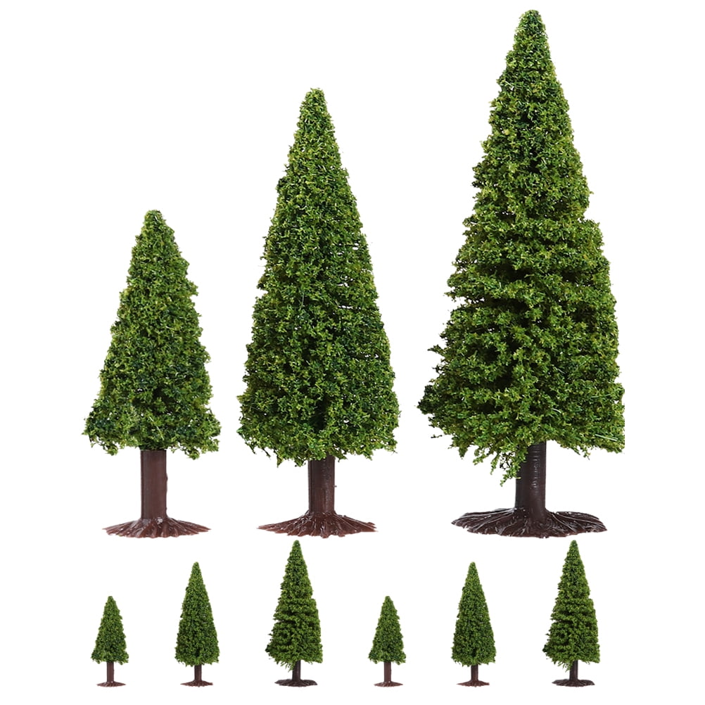LOLIPPYY 9pcs Miniature Street Trees Models Artificial Miniature ...