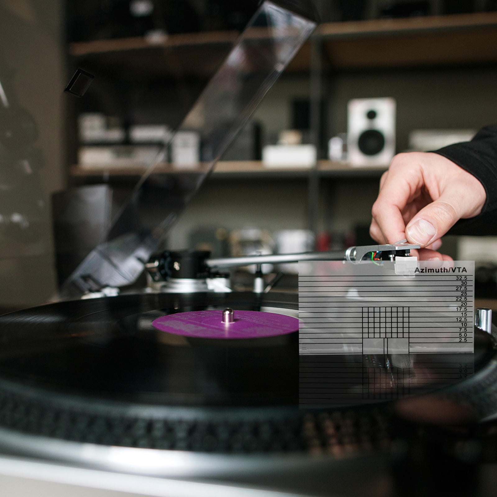 LOLIPPYY Adjustable Acrylic Record Player Gauge Ruler for Precise Vinyl ...