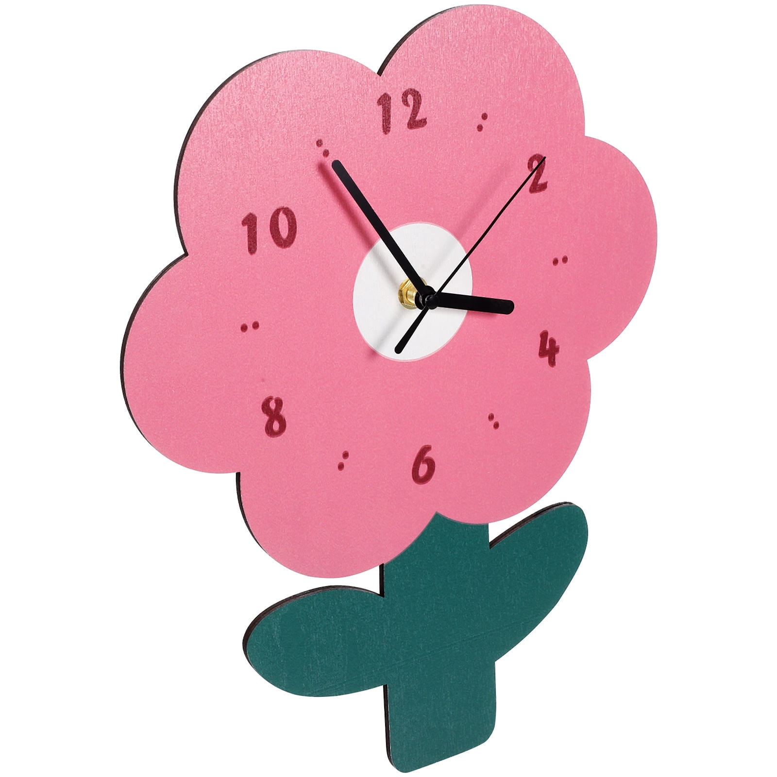 LOLIPPYY Flower Shaped Analog Silent Alarm Clock in Wood Finish for ...