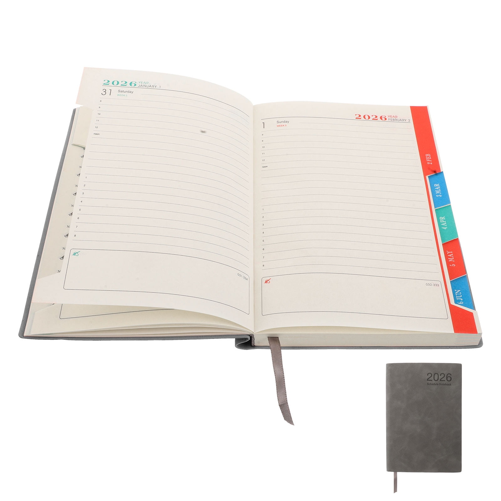 LOLIPPYY Appointment Planner Notebook 2026 Grey Smooth Writing Paper ...
