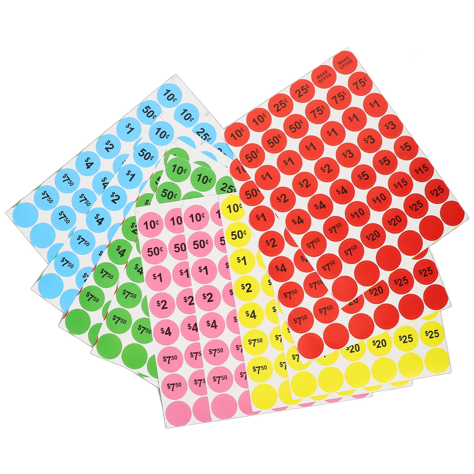 LOLIPPYY Assorted Color Removable Price Labels Self Adhesive Stickers ...