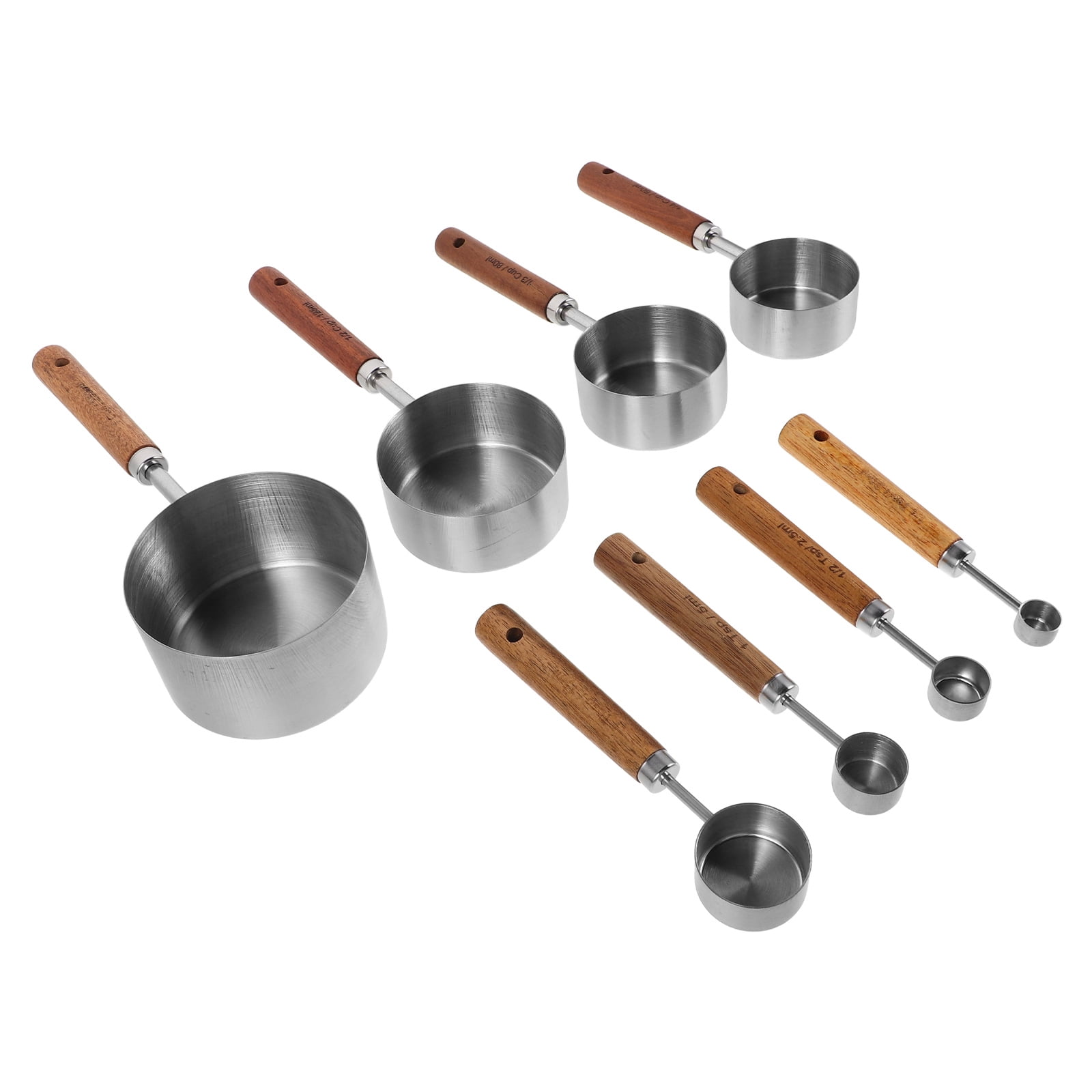 LOLIPPYY Cooking Measuring Spoons Kitchen Measuring Tool Silver 8Pcs ...