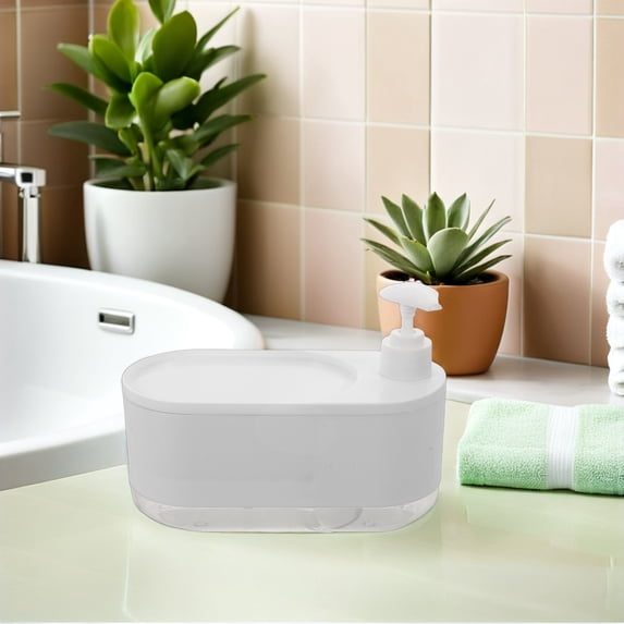 LOLIPPYY Bathroom Sink Dishsoap Dispenser White with Stylish Modern ...