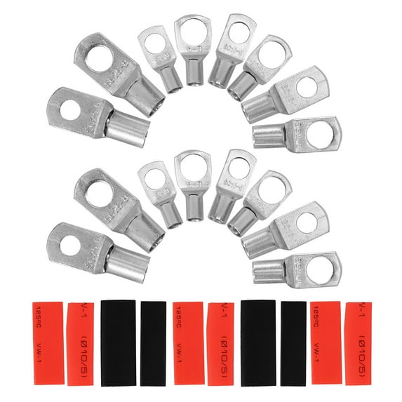 LOLIPPYY Battery Terminal Connectors Tinned Copper with Heat Shrink ...