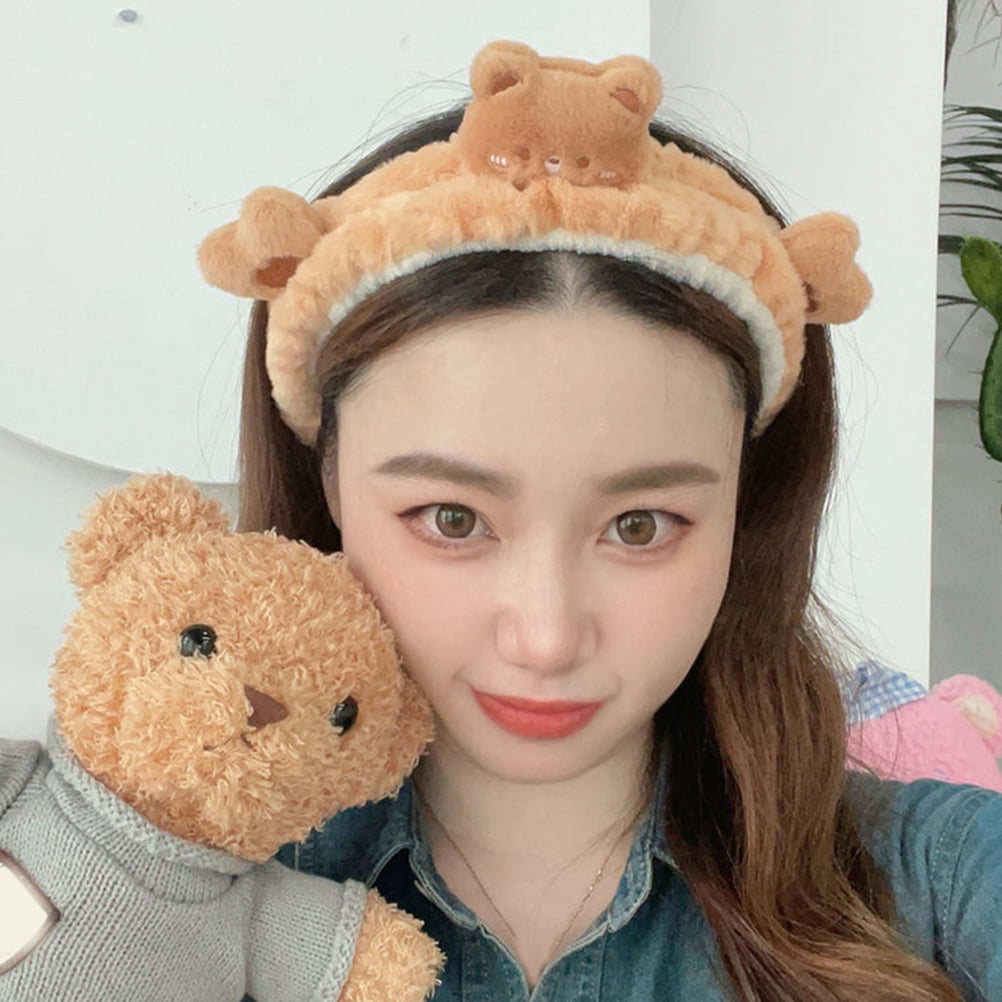LOLIPPYY 2Pcs Cute Headband Bear Headbands Plush Mask Application Women ...