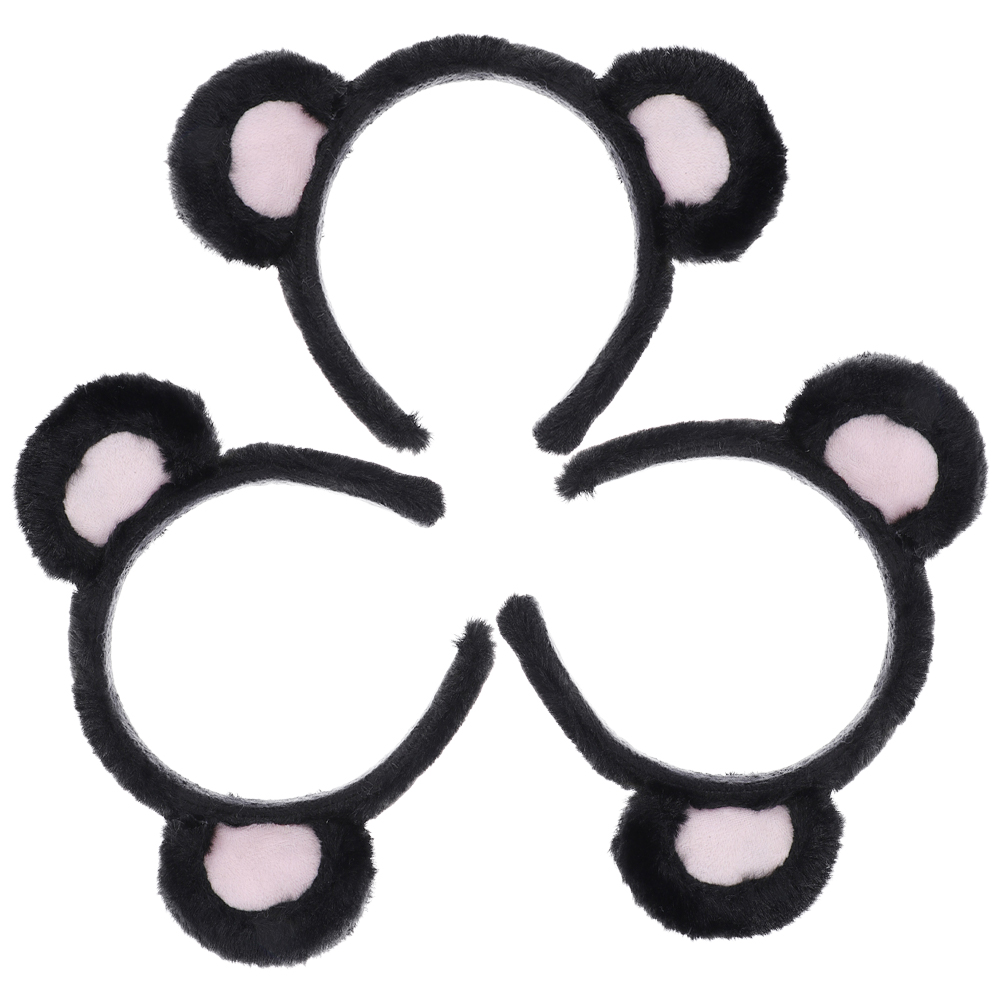 LOLIPPYY Bear Headbands 3Pcs Fabric Hair Bands Cute Animal Design For ...