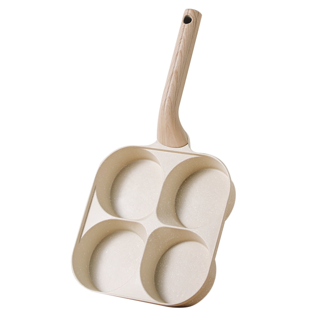 LOLIPPYY Beige Nonstick Four Cup Divided Frying Pan with Deep Design ...