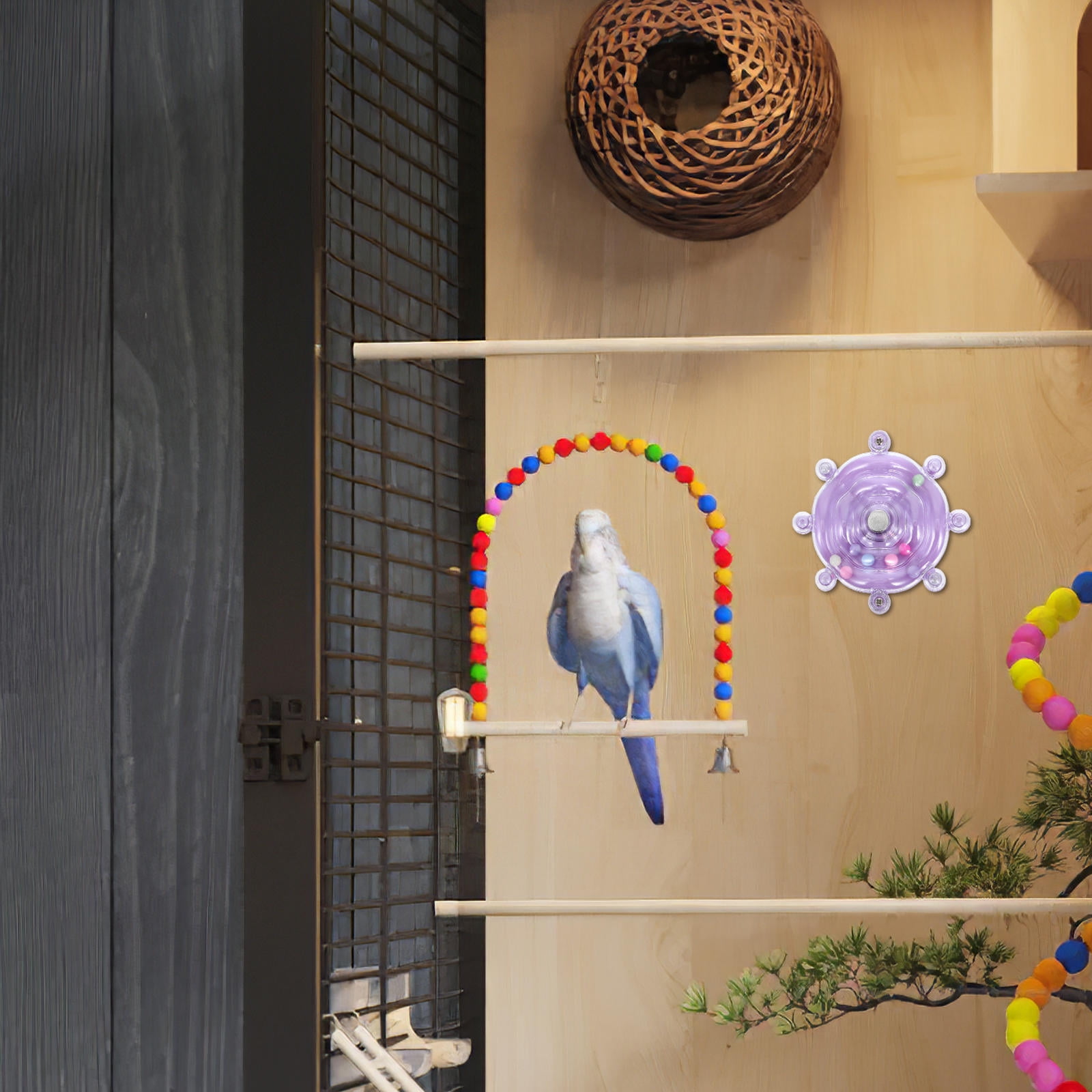 LOLIPPYY Bird Accessories for Stress Relief Spinning Chew Toy Violet ...