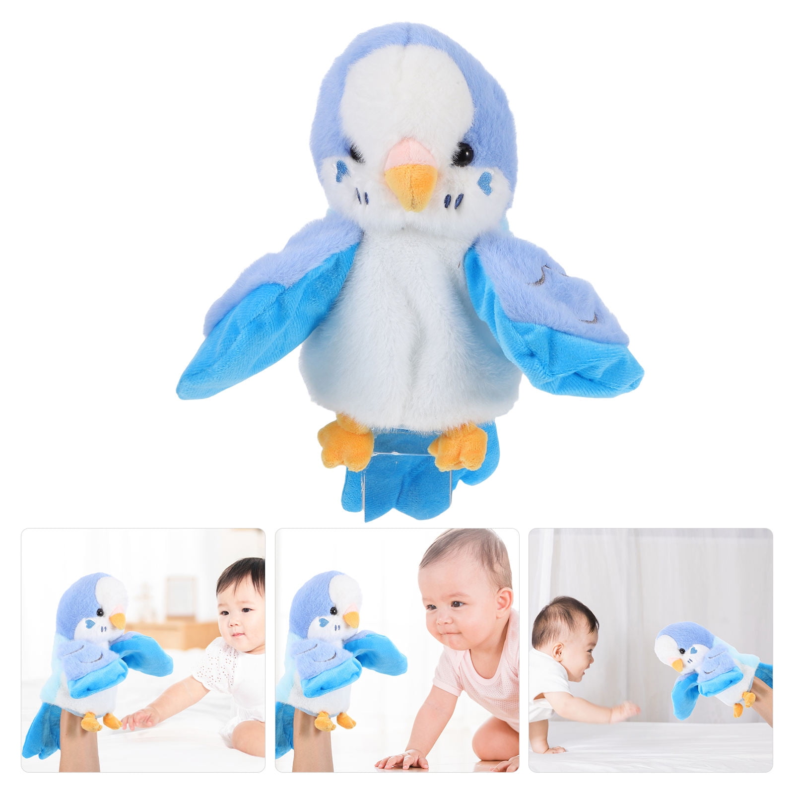 LOLIPPYY Bird Puppet Parrot Stuffed Hand Puppet Plush Blue 1Pack for ...