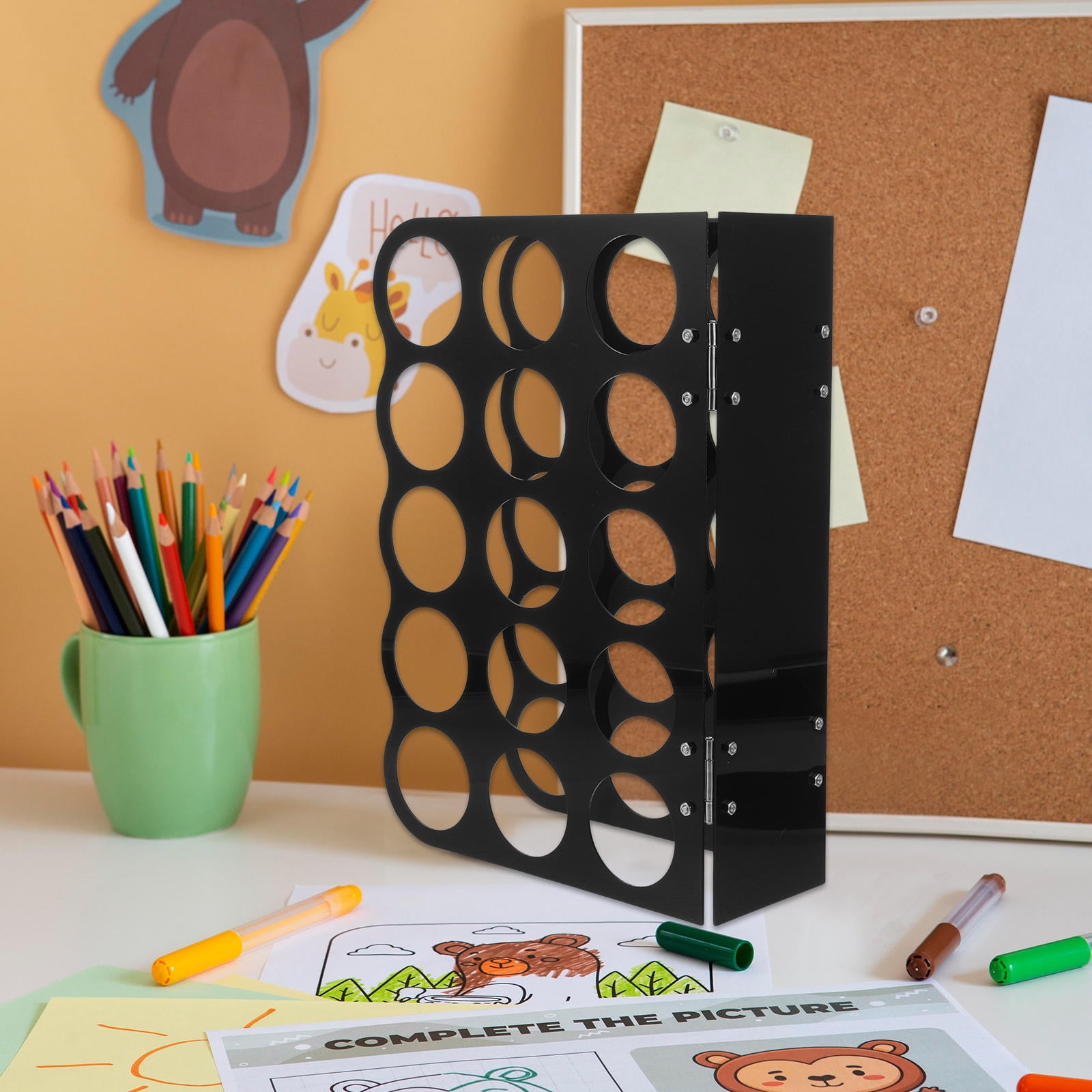 LOLIPPYY Black Acrylic Organizer for Desktop with Efficient Storage and ...