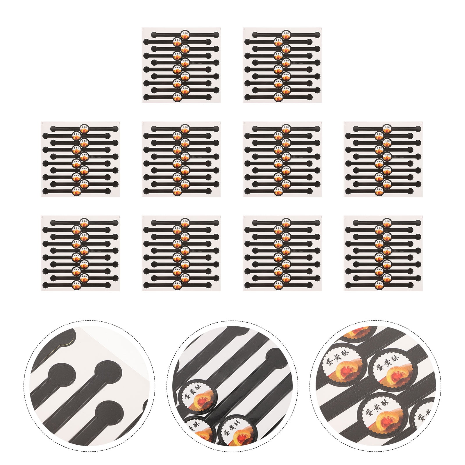 LOLIPPYY Black Box Labels for Decorating Baking Cookies and Boxes with ...