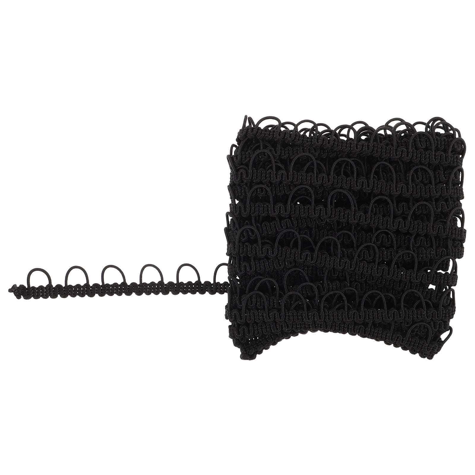 LOLIPPYY Black Elastic Ribbon with Button and Wave Pattern Trim, Ideal ...