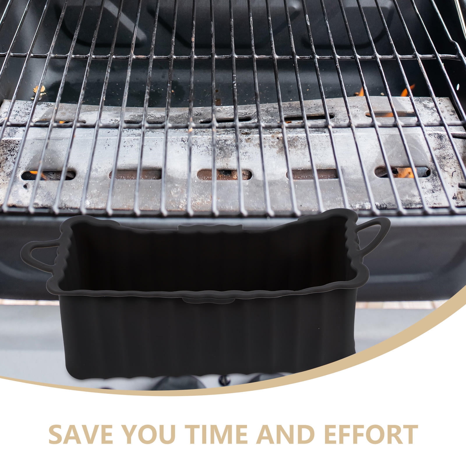 LOLIPPYY Black Silicone Grill Grease Catcher Drip Pan Reusable Large ...