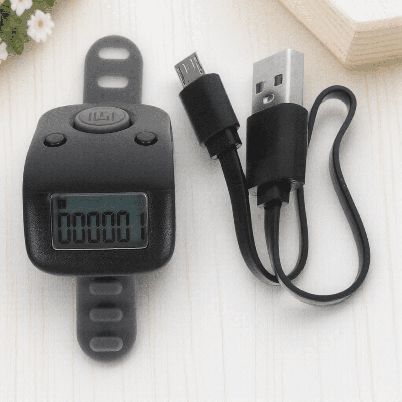 LOLIPPYY Black Silicone Handheld Finger Counter with Rechargeable ...