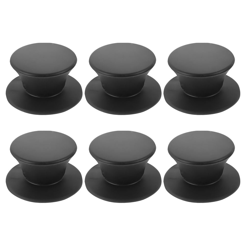 LOLIPPYY Black Silicone Universal Cookware Lid Knob Replacement Handles ...