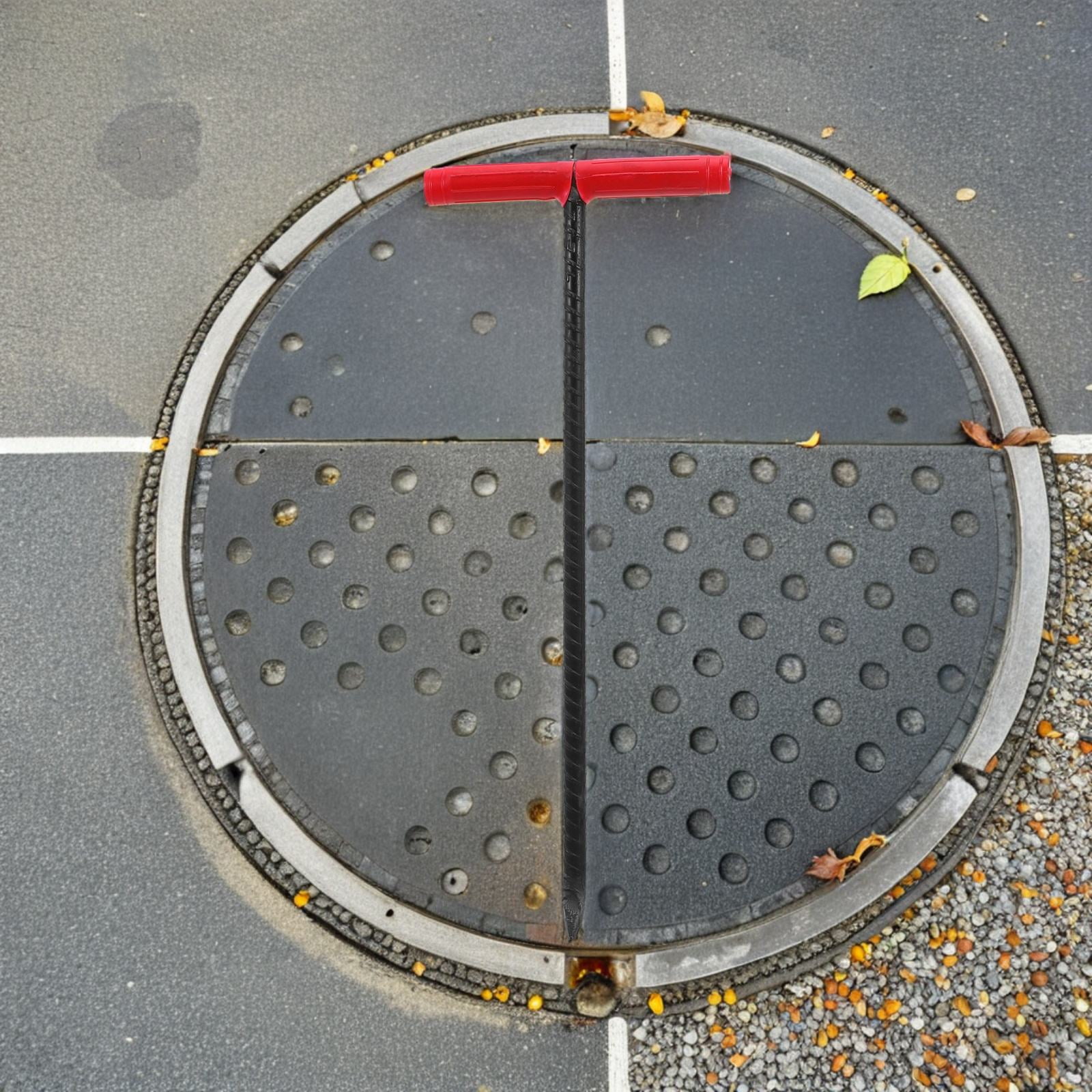 LOLIPPYY Black T Hook Manhole Cover Lifter Iron Tool for Storm Drain ...