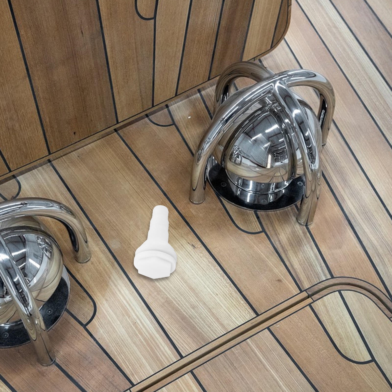 LOLIPPYY White Plastic Boat Scupper Drain Valve Marine Fitting for ...