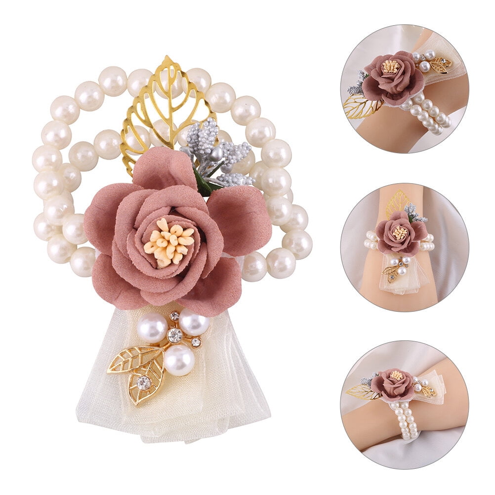 LOLIPPYY Bridesmaid Wrist Corsages Multi Silk Cloth Rustic Style ...