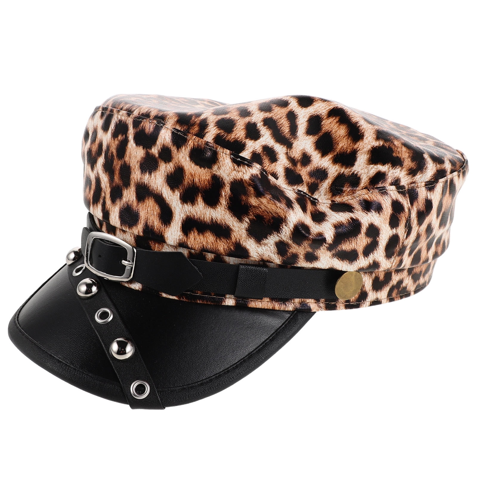 LOLIPPYY Brown Leopard Print Faux Beret Cap for Women, Stylish Casual ...