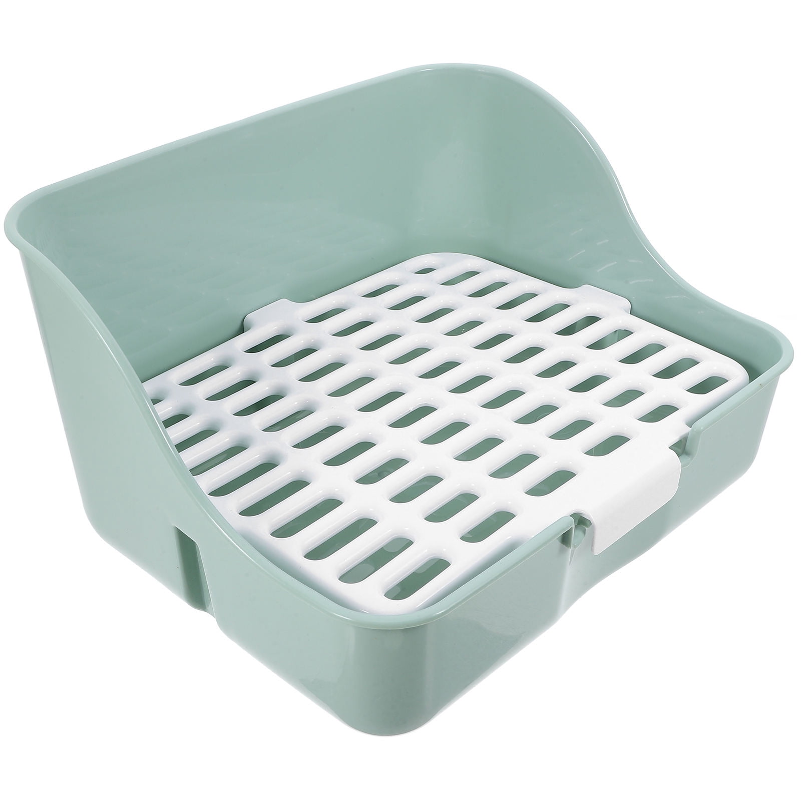 LOLIPPYY Corner Litter Box Light Green ABS Stable Structure for Dwarf ...