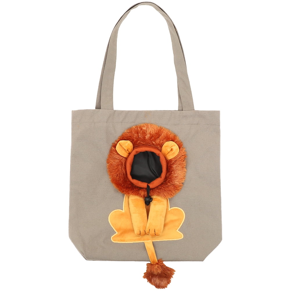 LOLIPPYY 1Pc Dark Gray 3D Lion Shaped Cat Carrier for Park Outings and ...